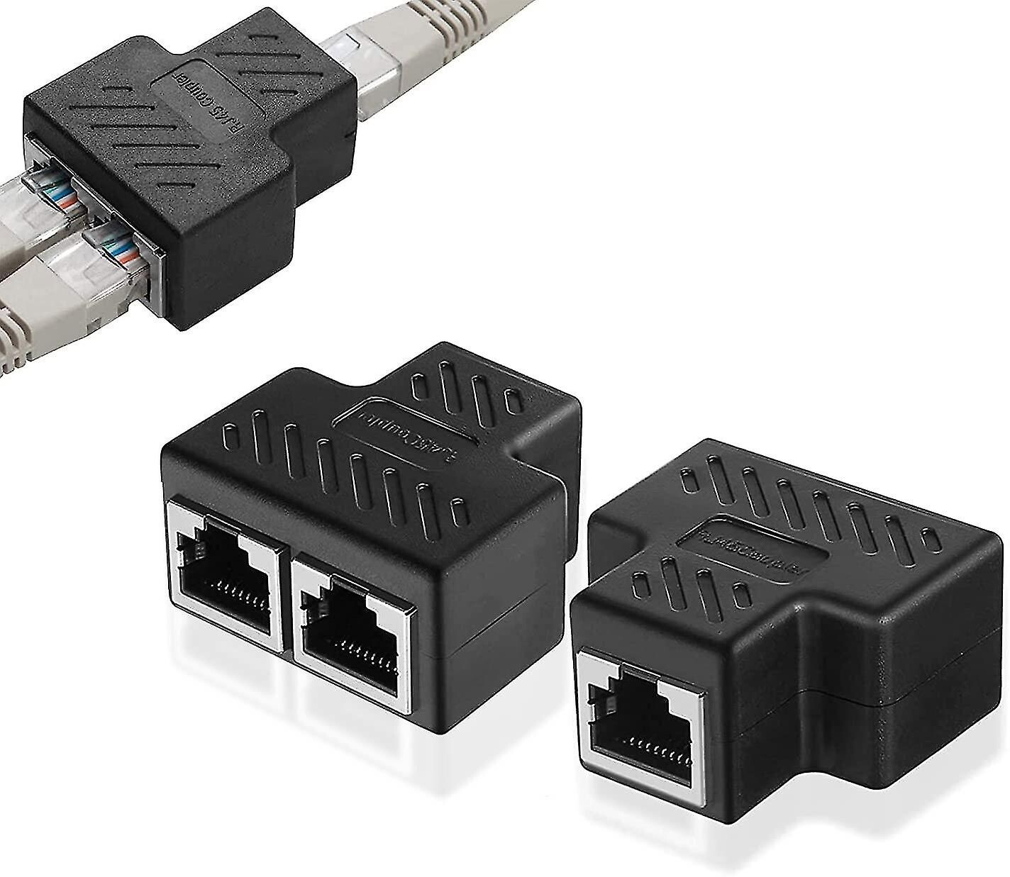 Rj45 Ethernet Splitter Connectors, 1 To 2 Female Ethernet Cable ...