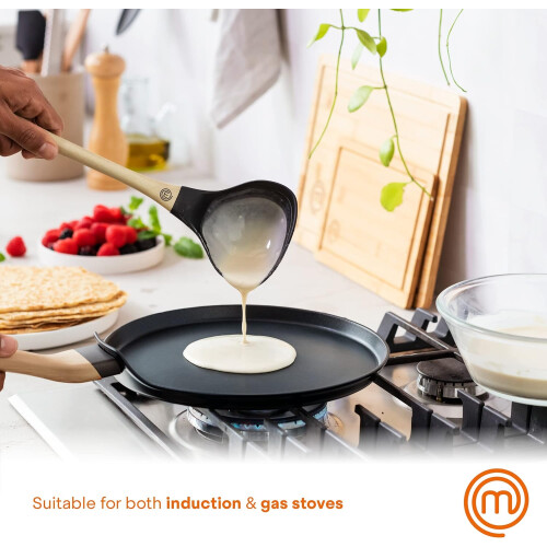 MasterChef Pancake Pan Crepe Maker Non Stick Tawa 25cm Black - 525872 ...