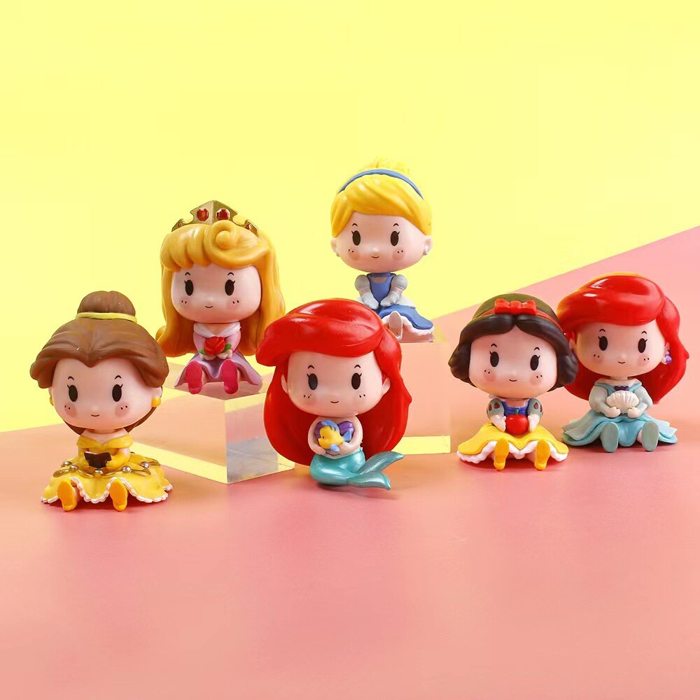 Disney Princess Sitting Posture Adornment Doll Toy Model Cake Pvc ...