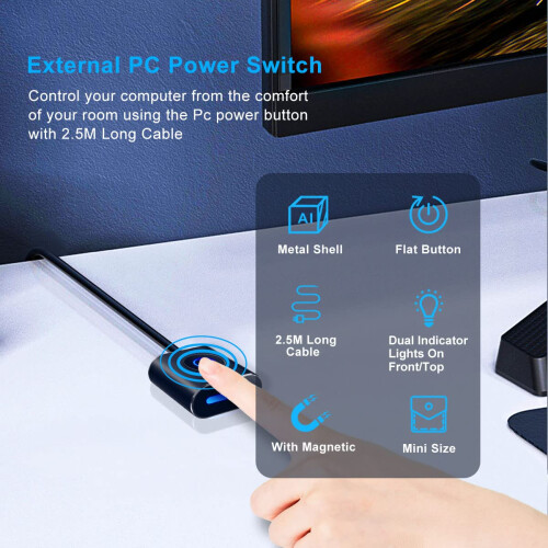 Desktop Computer Power Switch, External PC Power Button, Power Supply ...