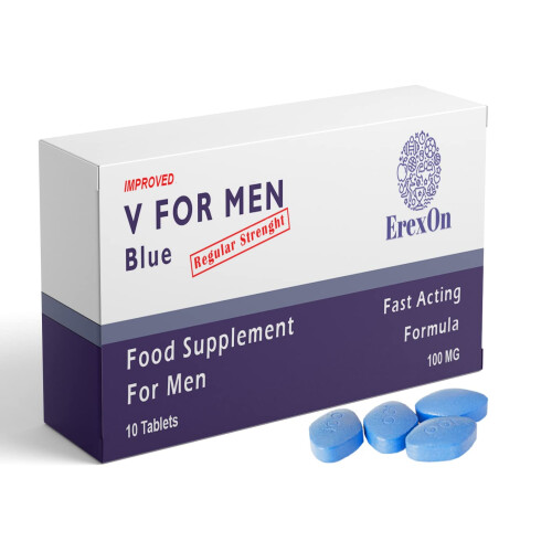 - V for Men Blue 10 Tablets x 100mg Herbal Supplement for Men - Strong ...