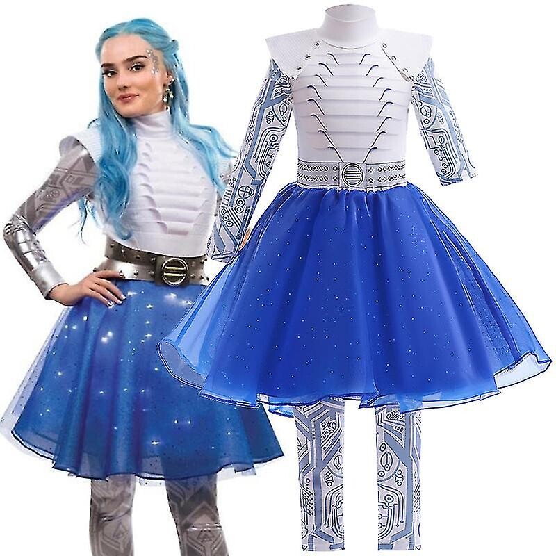 (Without wig, 150) Zombies 3 Addison Cosplay Costume Alien Dress Up ...