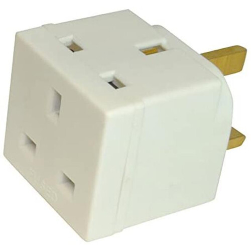 CDL Micro 2 Way/ Double UK Mains 3 Pin 250v Adapter Plug/ Socket on OnBuy