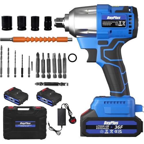 550Nm High Torque Cordless Impact Wrench Brushless Impact Gun 6.0Ah ...