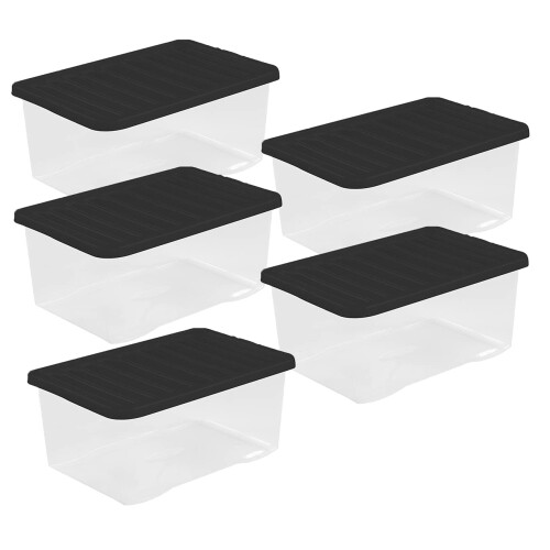 45 Liter Storage Clear Heavy Duty Plastic Storage Box Boxes With Lids ...