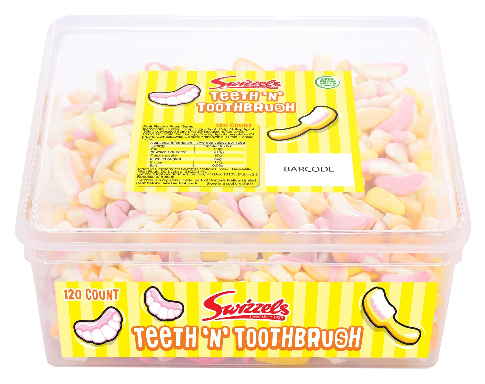 Sweet Tubs, Sweet Teeth N Toothbrush Foam Gums, Fruit Flavour Sweet ...