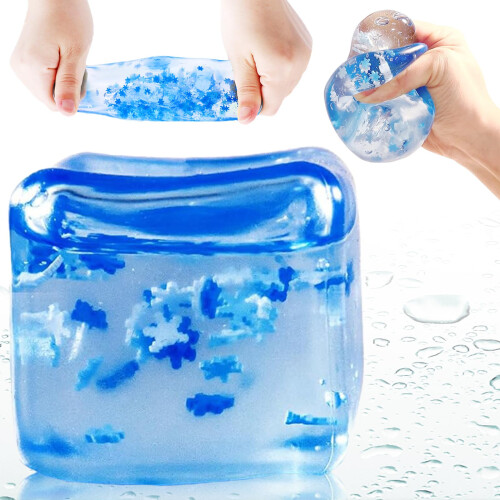 Stress Balls for Kids and Adults, Ice Cube Squeeze Fidget Toys, Squeeze ...