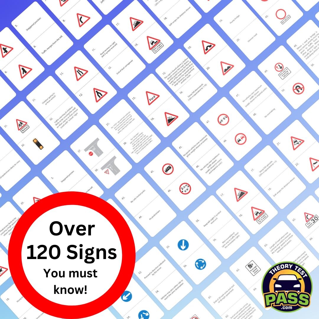 Road Signs Flash Cards 2024 UK– Practical and Easy To Use Double-Sided ...