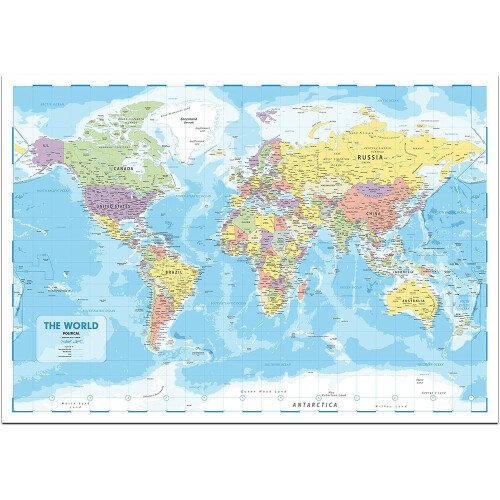 World Map Poster – 84 x 60cm Large Wall Map of the World – World Map ...