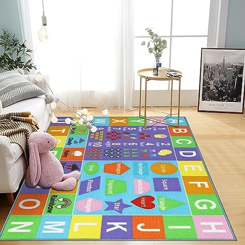 Kids Play Rug ABC Alphabet Numbers Shapes Weather Learning Educational ...