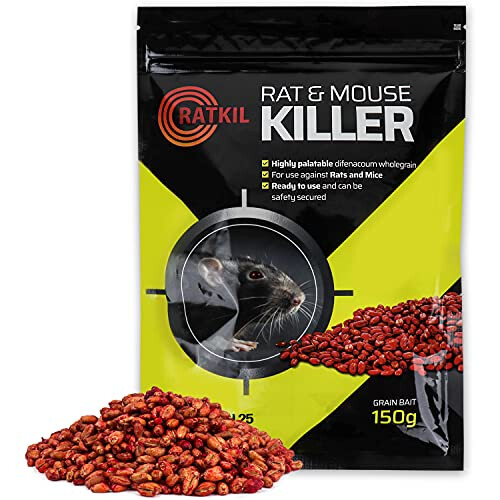 Rat & Mouse Killer Poison Grain (6x25g) Rat Poisoning Strongest Maximum ...