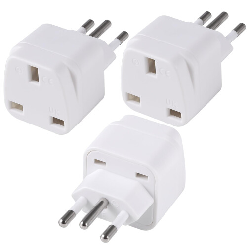3-Pack UK to BRAZIL Plug Adapters Brazil Power Converter Grounded ...