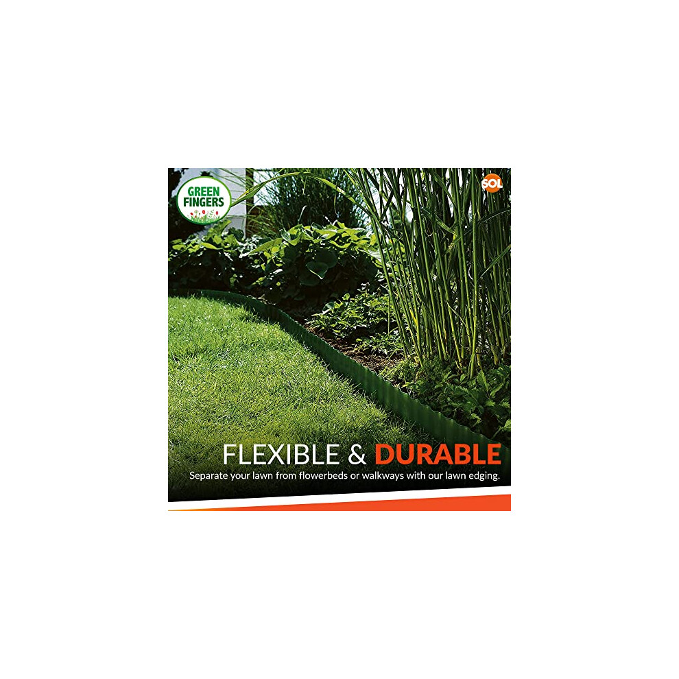 2pk 100mm x 10m Plastic Lawn Edging Strip, Grass Edging Border, Path ...
