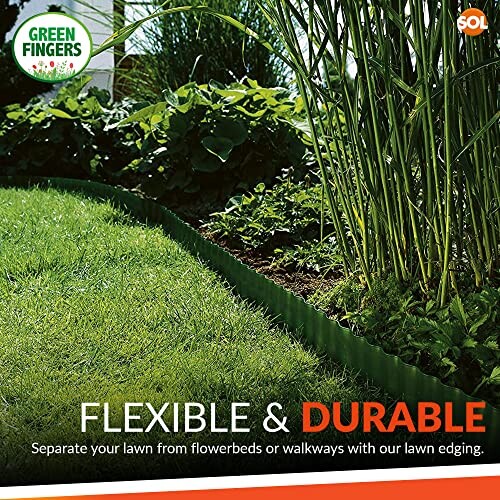 2pk 100mm x 10m Plastic Lawn Edging Strip, Grass Edging Border, Path ...