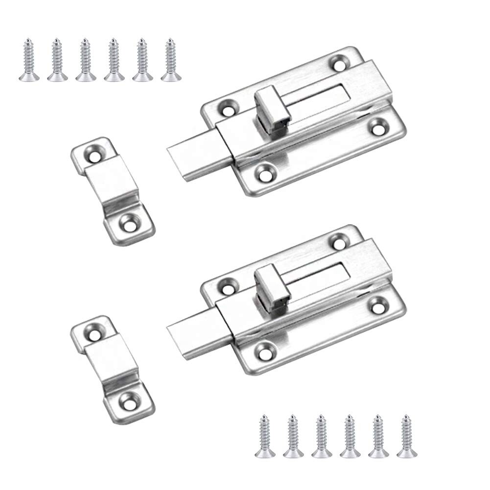 2Pcs Door Lock Bathroom Lock 3 Inch Small Toilet Door Bolt Snib Lock ...