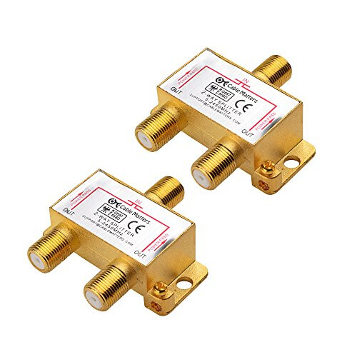 2-Pack Bi-Directional 2.4 Ghz 2 Way Coax Splitter (Coaxial Cable ...