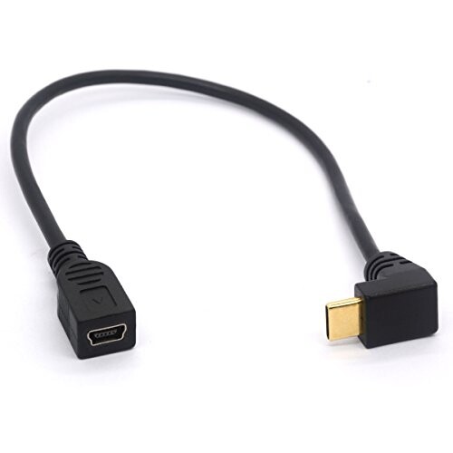 Mini USB to Type C Cable Cord, Right Angled USB 3.1 Type C Male to Mini 5-Pin B USB Female ...