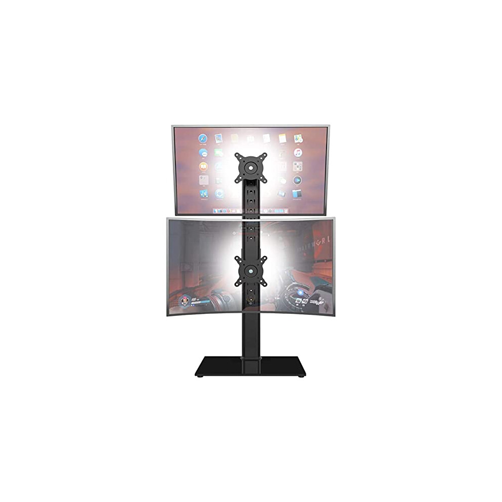 Dual Monitor Stand - Vertical Stack Screen Free-Standing Monitor Riser ...