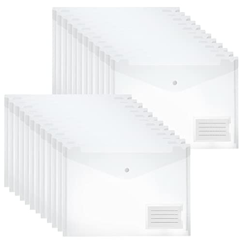 Plastic Wallets - 24PK A4 Clear Plastic Wallet Paperwork Document ...