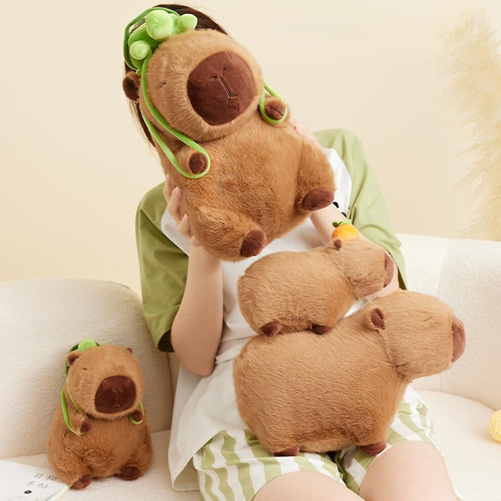 Capybara Plush Toy,25cm Capybara Carrying Turtle Realistic Soft ...