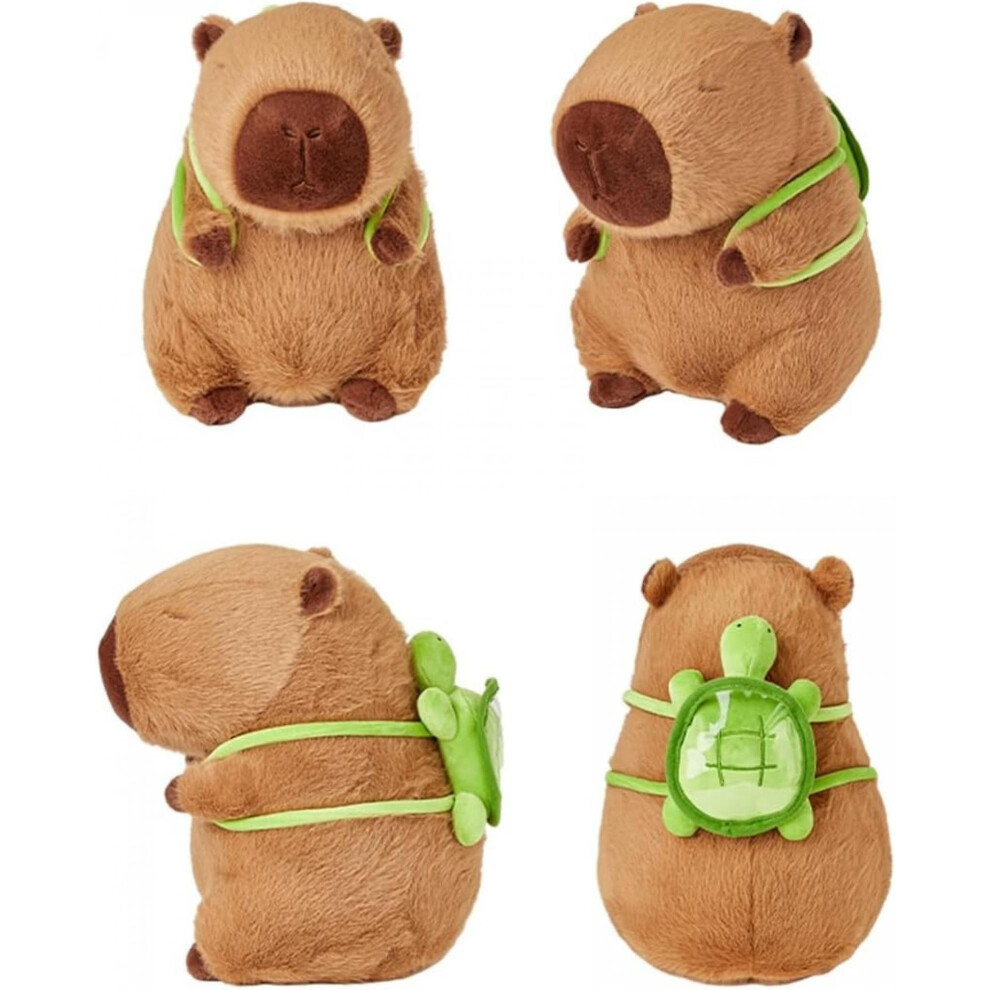 Capybara Plush Toy,25cm Capybara Carrying Turtle Realistic Soft ...