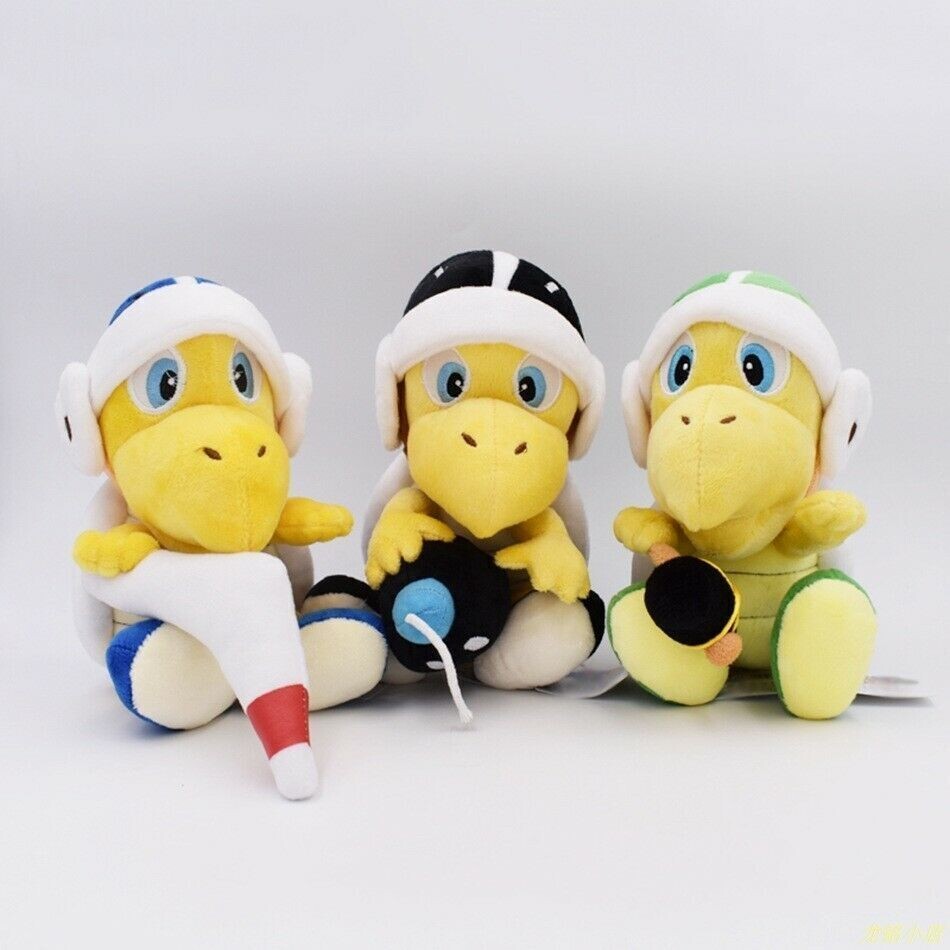 (3pcs) Super Mario Bros Boomerang Hammer Bomb Koopa Troopa Turtle Plush Toy Teddy 8" on OnBuy