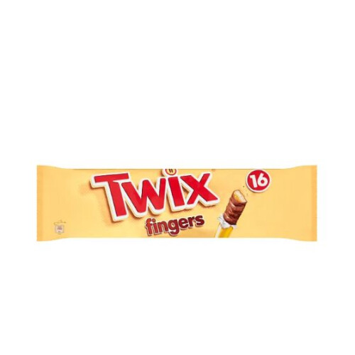 Twix Caramel & Milk Chocolate Fingers Biscuit Bars Multipack, 16 x 20g ...