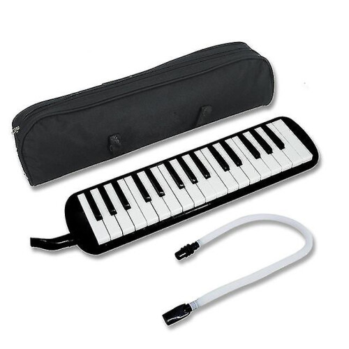 (Black) Melodica 32 Keys With Carrying Bag Mouthpieces Air Piano ...