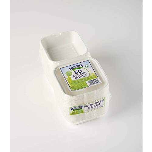 Caterpack Enviro Burger Boxes 6 x 6" 50 Pack. Disposable, biodegradable ...
