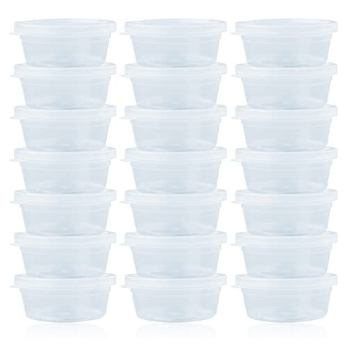 LAMXD Slime Storage Containers 24 Pack, Leakproof Clear Plastic Foam ...