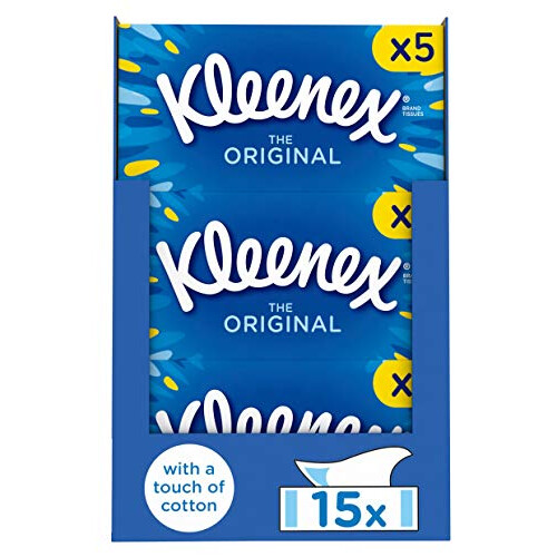 Kleenex Original Facial Tissues, Tissues Box Multipack, 15 Standard ...