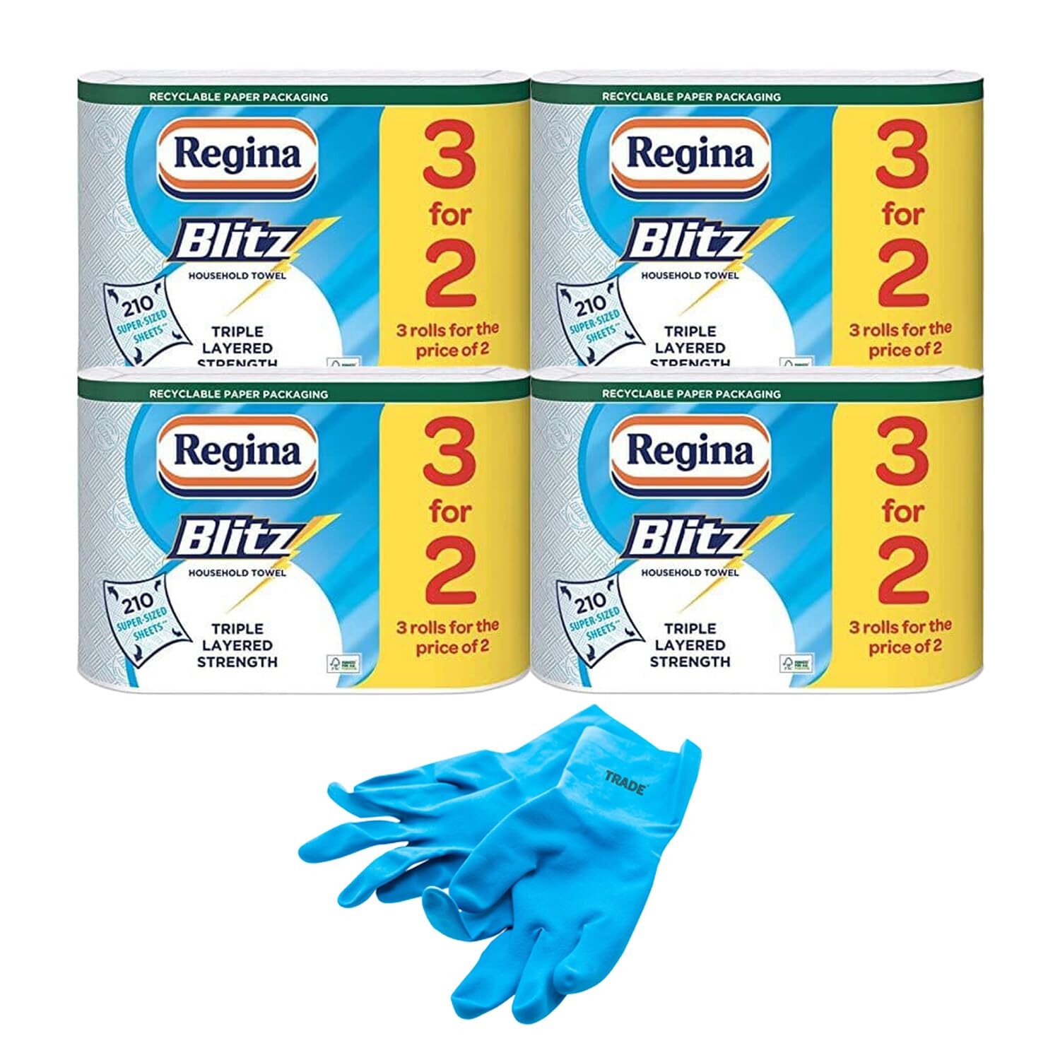 3 Ply Regina Blitz Kitchen Towel- Super Absorbent & Durable Paper Towel Rolls for Kitchen Usage ...