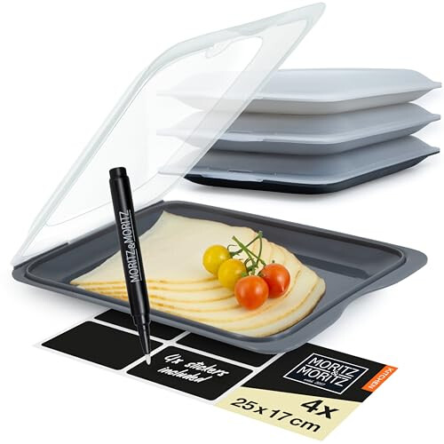 Moritz & Moritz 4-piece cold meat storage containers, stackable set ...