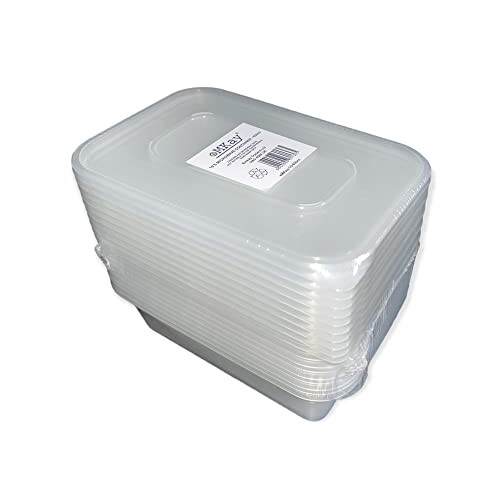 eMKay? Pack of 10 Rectangle Plastic Containers with Lids - Food Storage ...