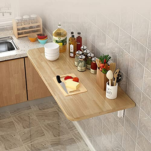 WYFZT Breakfast Bar Table, Folding Wall Mounted Tables Fold-down Wall ...