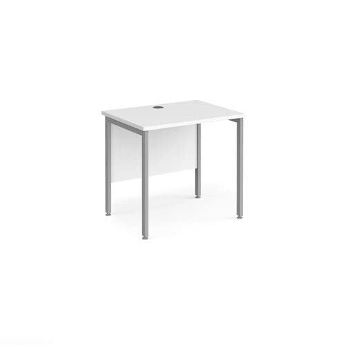 Office Monster Cooper straight desk 800mm x 600mm - silver H-frame leg ...