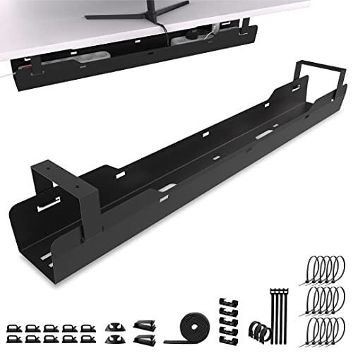 Under desk Cable Tray - Cable Management under Desk - Desk Cable Tidy - Under Desk Cable ...