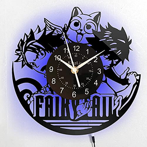 Beach Love Fairy Tail Wall Clocks, 12 Inch Anime Vinyl Record Wall ...