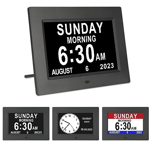 TSITSC 7 Inch Digital Day of The Week Clock Extra Large Non-Abbreviated ...