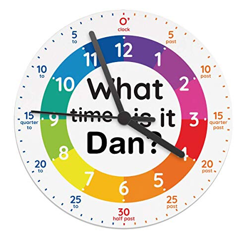 Learn to Tell Time Clock Nursery Teacher Gifts Personalised Kids Name ...