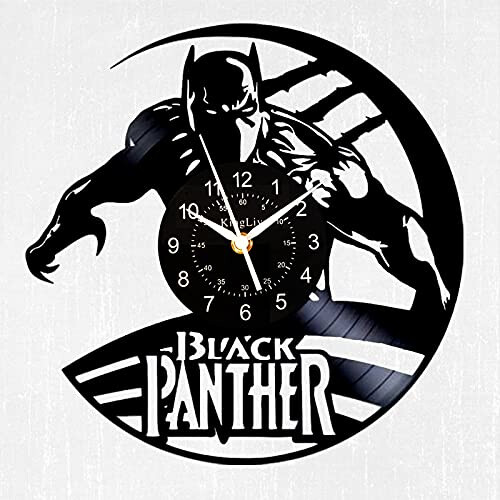 KingLive Black Panther Clock, Comics Marvel DC Movie Vinyl Record Wall ...