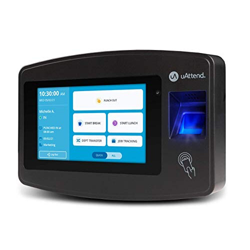 uAttend Cloud-Connected Touchscreen Time Clock with Finger Scan, RFID ...