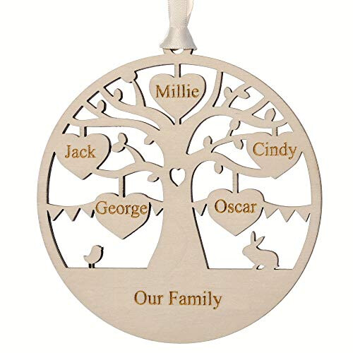 Alphabet barn Personalised Family Tree Gift Decoration Keepsake Present ...