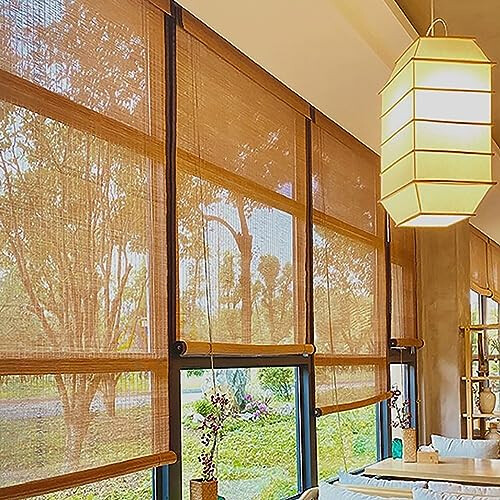 Bamboo Blinds Natural Bamboo Roller Blinds Roller Blinds Vintage Bamboo Blinds Indoor Outdoor Garden Privacy Curtains on OnBuy