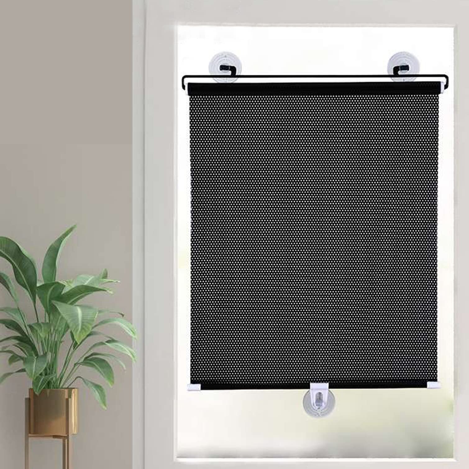 Suction Cup Roller Blind,Blackout Blind Shade Temporary Portable Window Cover Curtain,Home ...