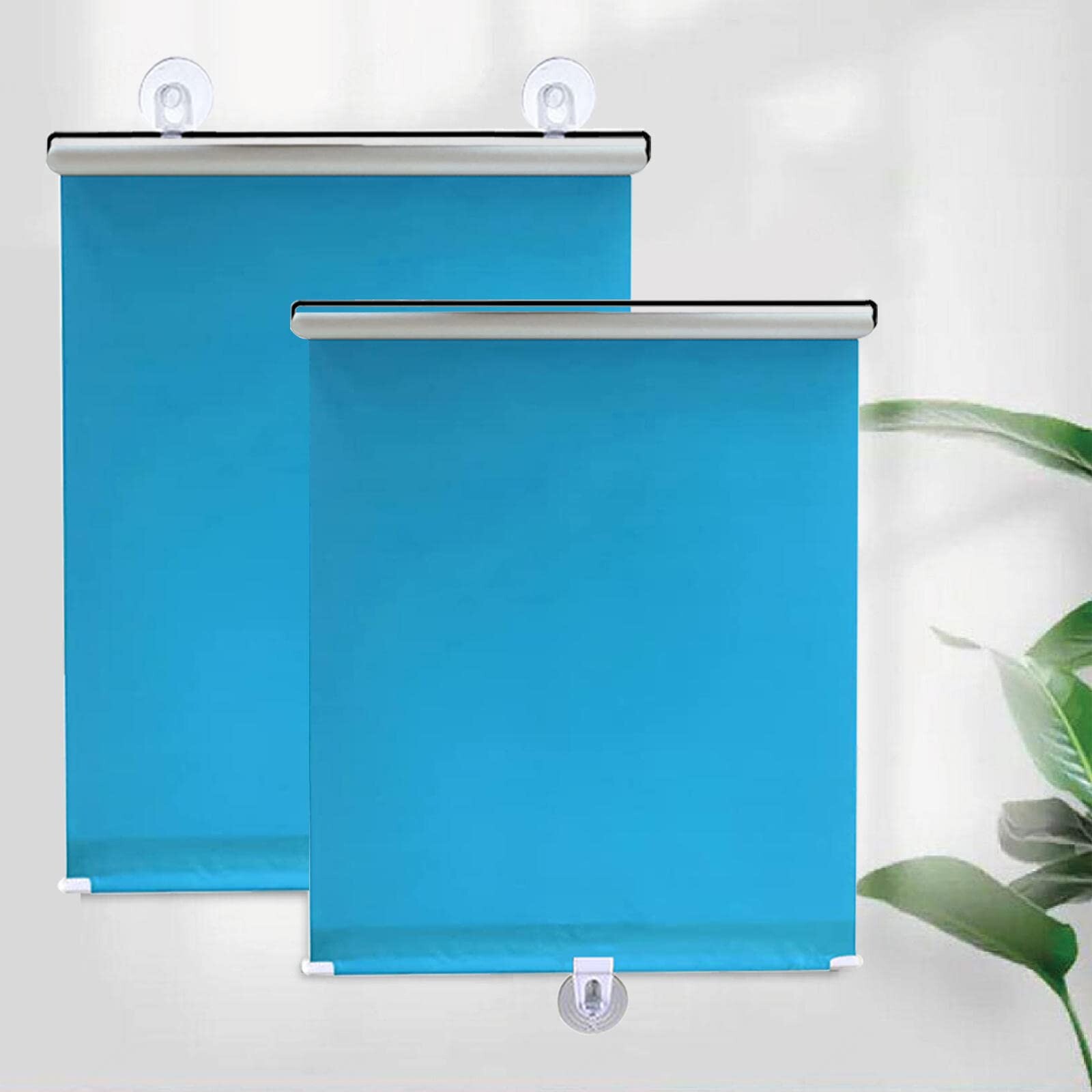 Suction cup roller blinds for windows,retractable blackout window cover curtain,free-perforated ...