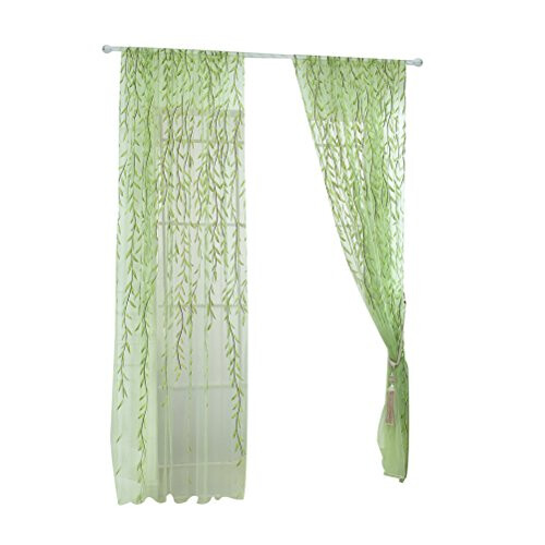 WINOMO Transparent Tulle Window Sheer Window Screen Rod Pocket Voile ...