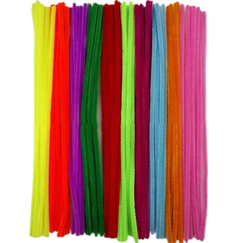 (D) 100pcs 6mm X 30cm Pipe Cleaners For Crafts Kids 10 Colours Soft ...