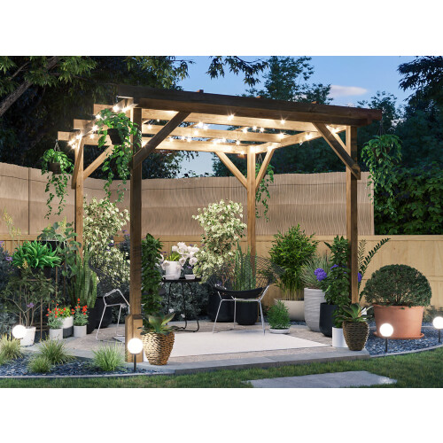 Wooden Pergola Utopia 2m x 2m Garden Structure - Dunster House on OnBuy