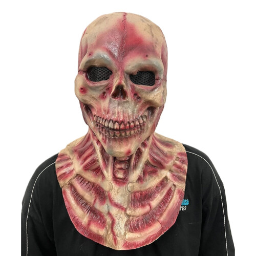 Skeleton Flesh Latex Mask Halloween Cosplay Fancy Dress Horror on OnBuy